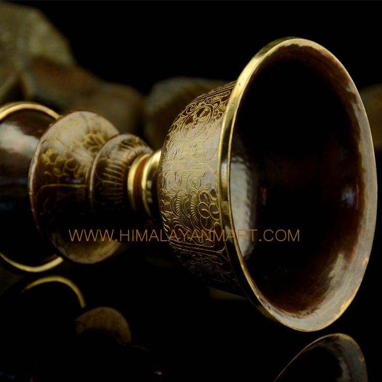 Tibetan Ritual Butter Lamp: Traditional Tibetan Buddhist Ritual Implement