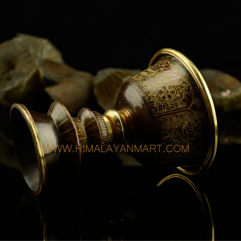 Tibetan Ritual Butter Lamp: Traditional Tibetan Buddhist Ritual Implement