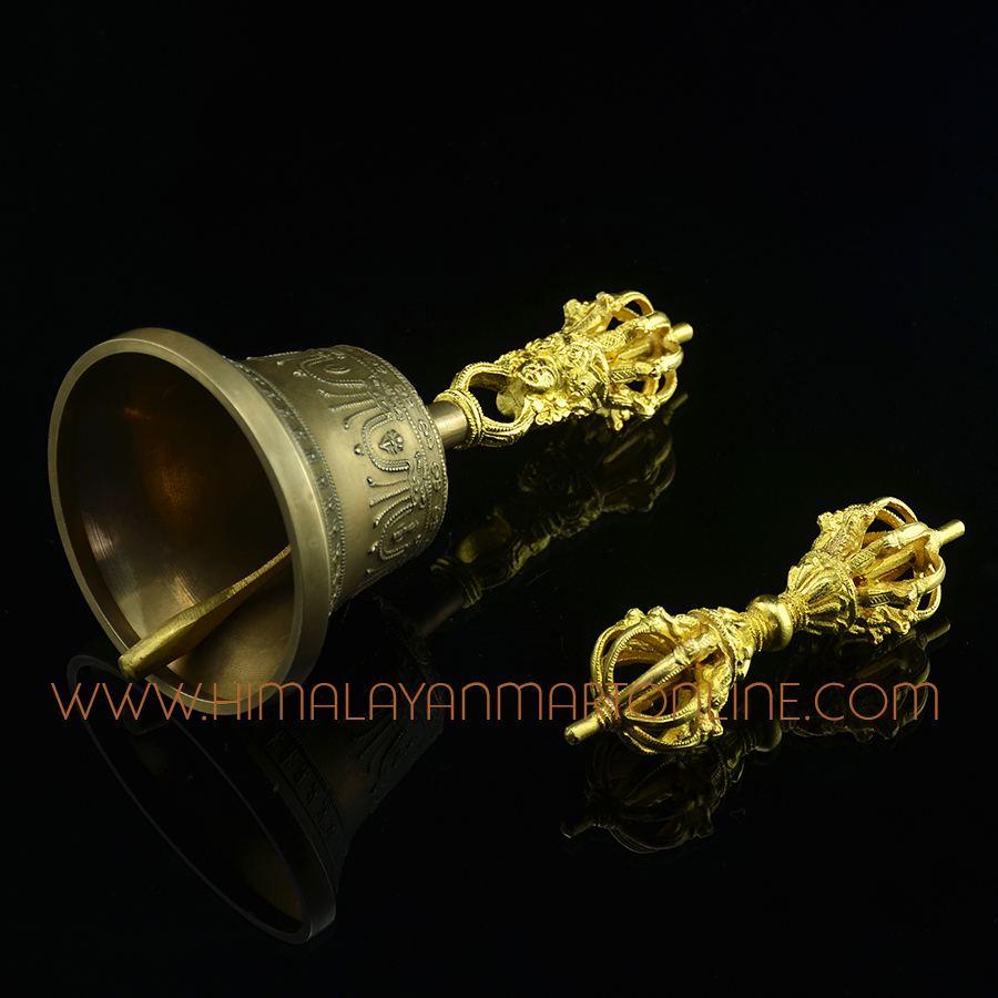 Vajra & Bell Set: Buy 7.5" Vajra & Bell Set Online - Himalayan Mart