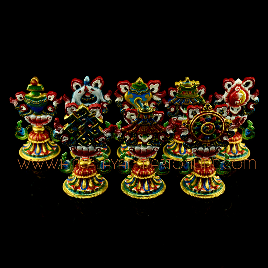 4.5" Ashtamangala Set: Buy 4.5" Ashtamangala Set Online - Himalayan Mart