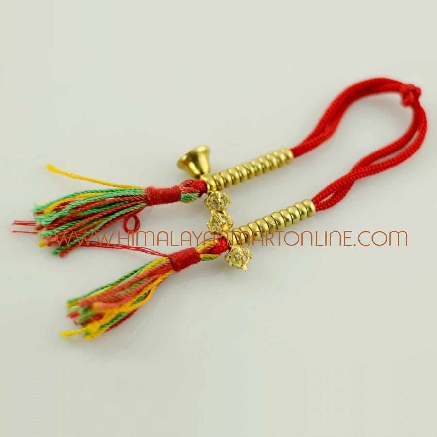 Vajra & Bell Five Metal Mala Counters Bhum Counters Set from Patan, Nepal.