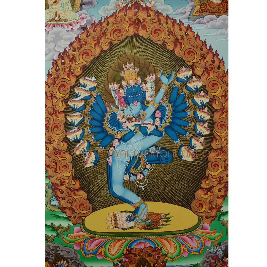 Hevajra Thangka Scroll Painting: Hevajra with Nairatmya