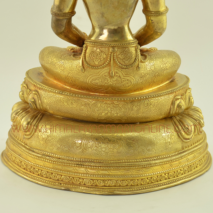 Fine Quality 13" Aparmita Chhepame Copper Statue from Patan, Nepal
