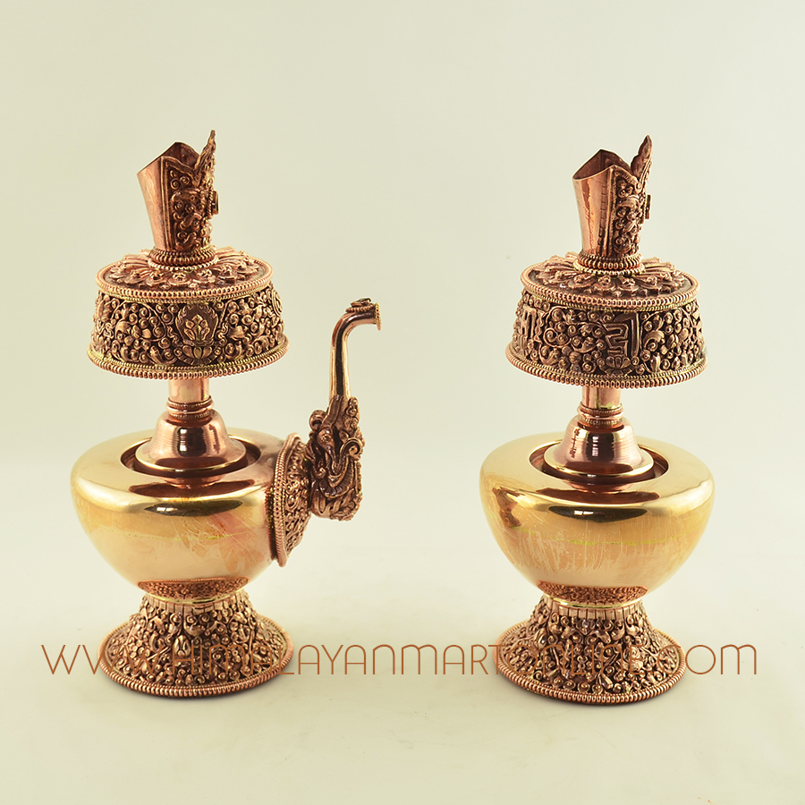 Copper Bhumpa Ritual Vase: Ceremonial item used for holding holy water