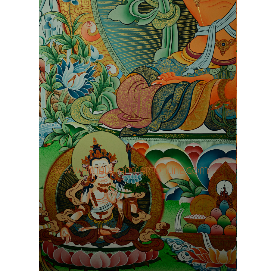 Manjushree Jampelyang Thangka Painting: The Bodhisattva of Wisdom