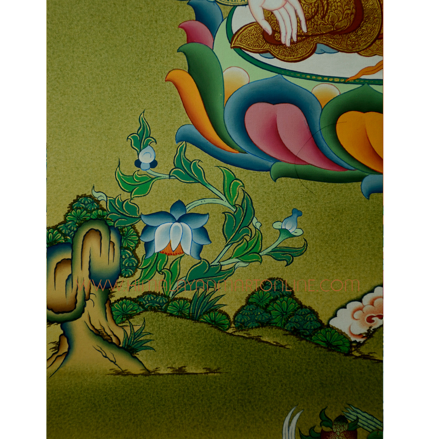 White Manjushri Thangka: White Manjushri the wisdom deity Manjushri.