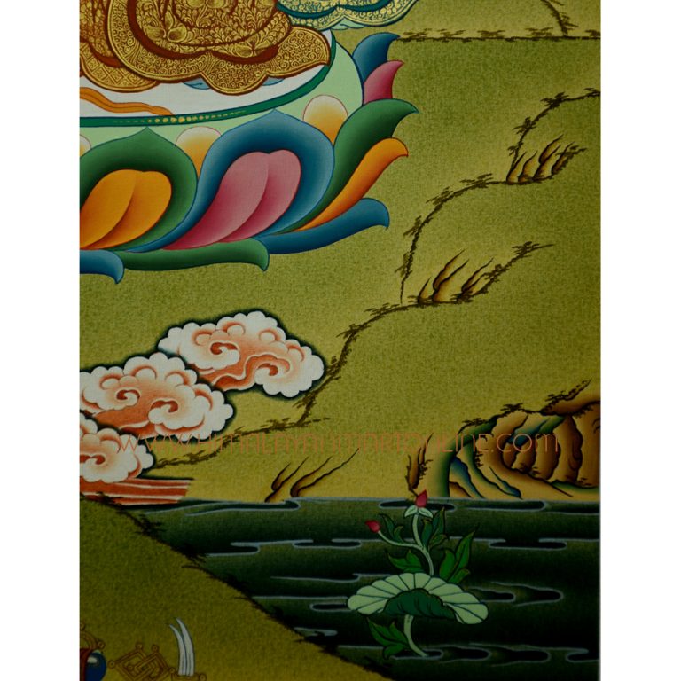 White Manjushri Thangka: White Manjushri the wisdom deity Manjushri.