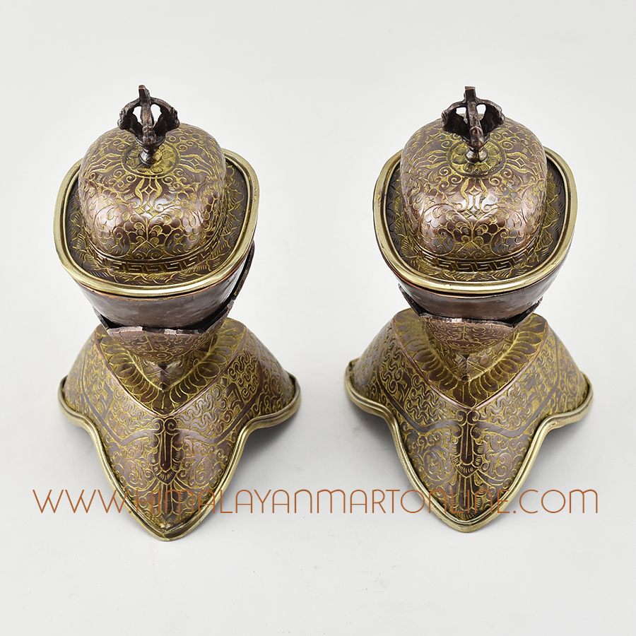 Copper Kapala Set: Traditionally a Kapala is a cup made of a human skull.