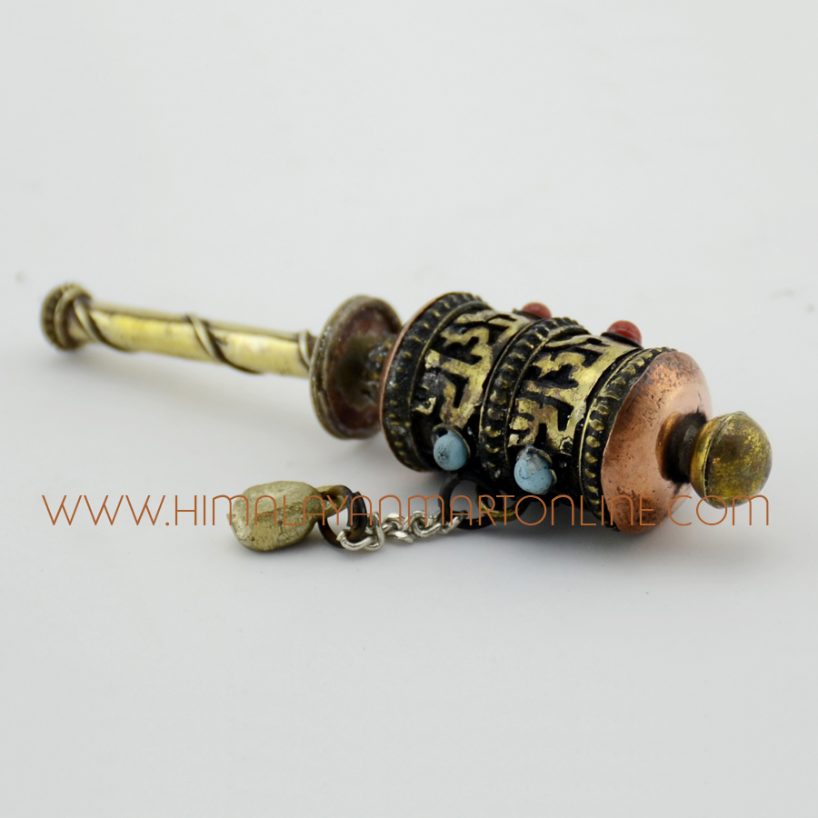 Tibetan Buddhist 3.25" Hand Held Mani Mini Prayer Wheel - Handmade from ...