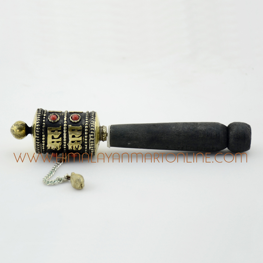 Tibetan Buddhist 5" Hand Held Mani Prayer Wheel - Handmade from Nepal