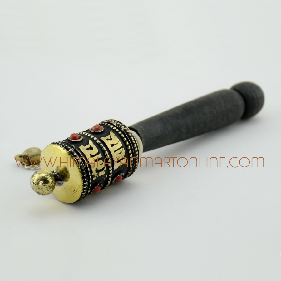 Tibetan Buddhist 5" Hand Held Mani Prayer Wheel - Handmade from Nepal