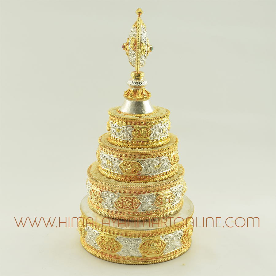 Tibetan Buddhist RITUAL ITEMS - Copper Mandala Set - Dharma Objects