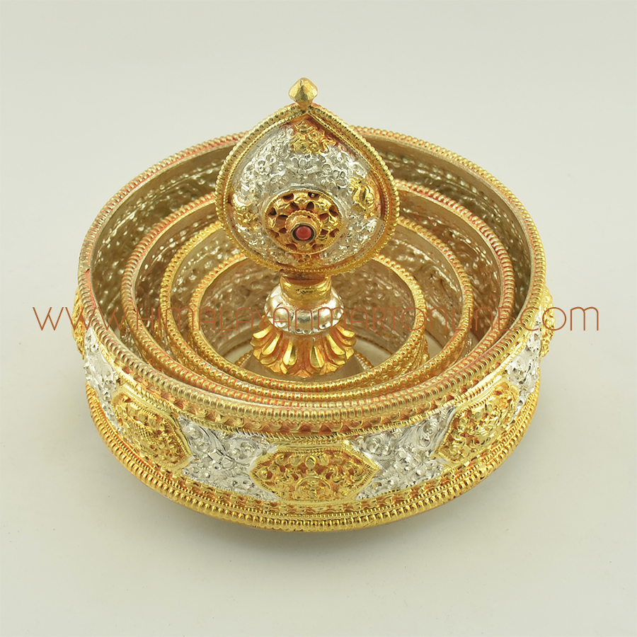 Tibetan Buddhist RITUAL ITEMS - Copper Mandala Set - Dharma Objects