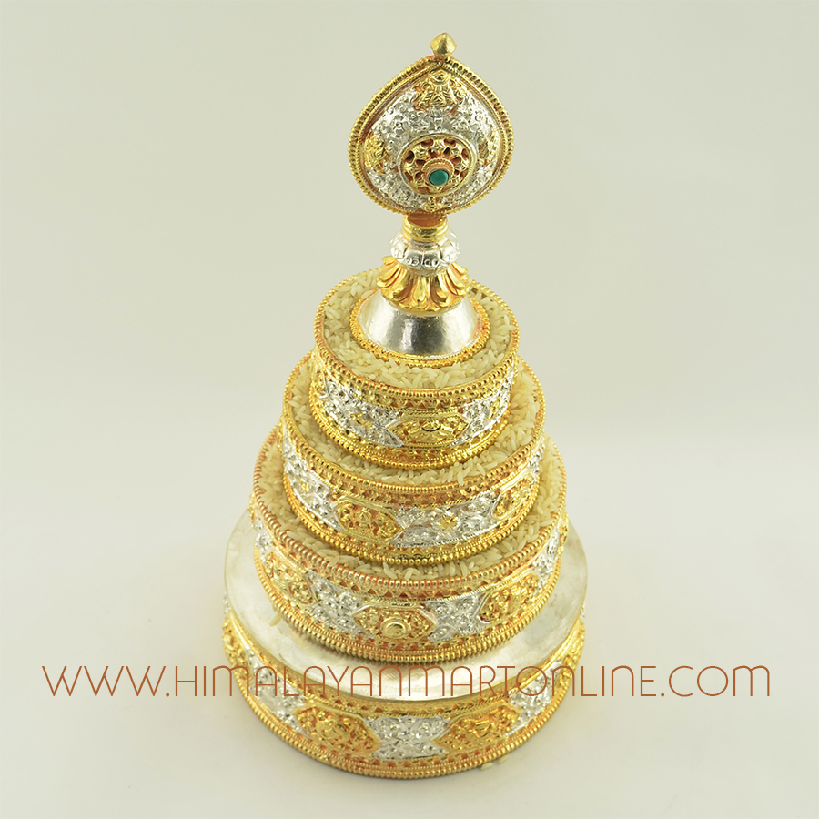 Tibetan Buddhist RITUAL ITEMS - Copper Mandala Set - Dharma Objects