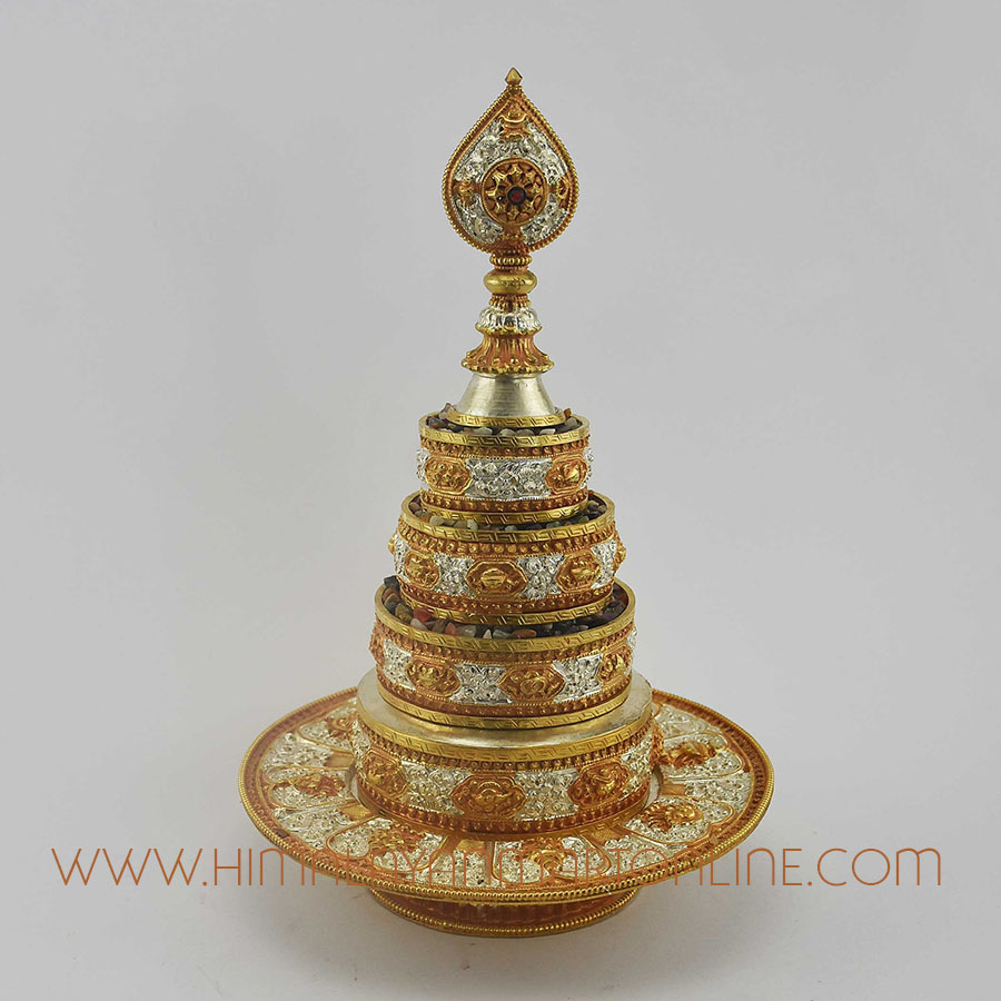 Tibetan Offering Mandala Set: TIBETAN BUDDHISM ALTAR BLESSED