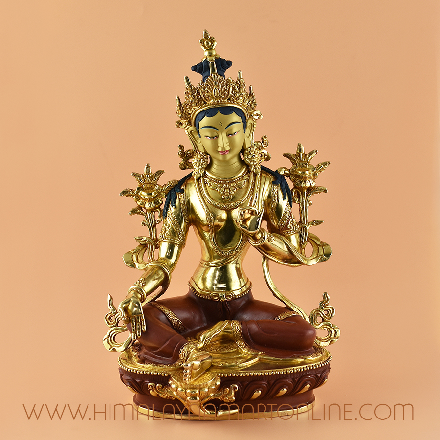 Drolma Statue: Green Tara / Drolma Hand Carved Copper Statue Frm Patan ...