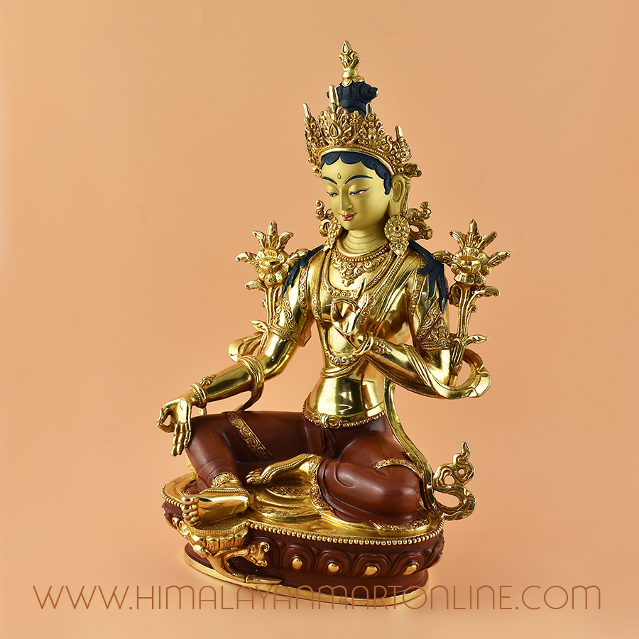 Drolma Statue: Green Tara / Drolma Hand Carved Copper Statue Frm Patan ...