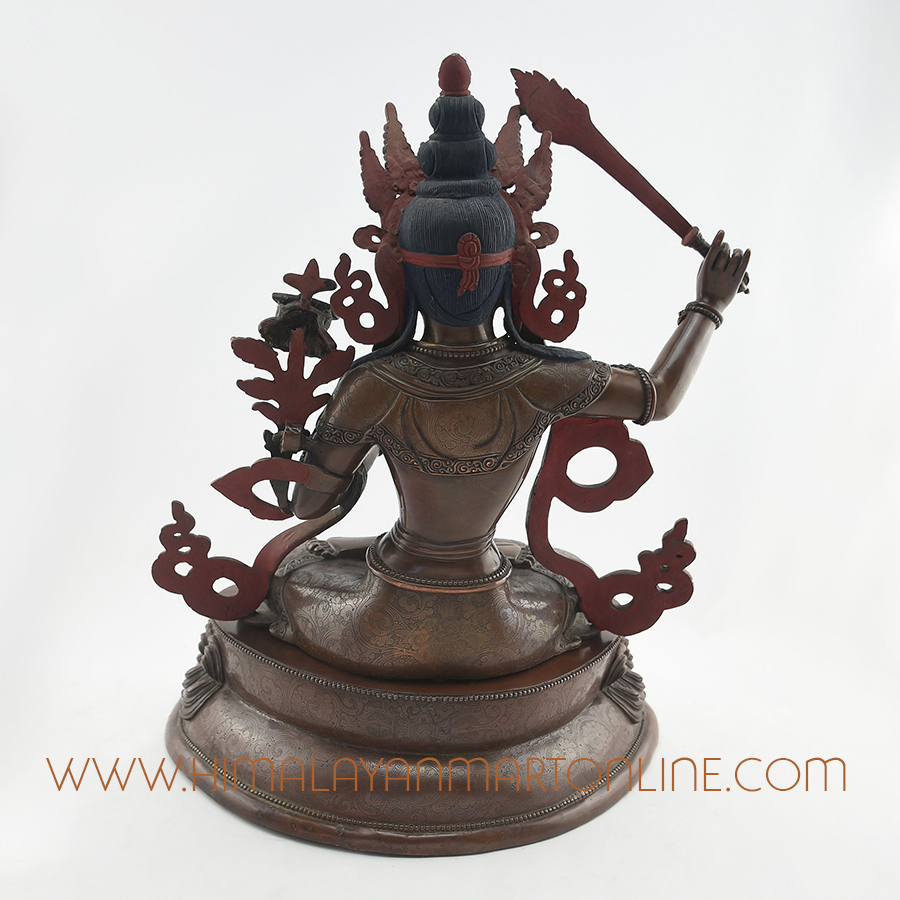 Manjushri Jampelyang Copper Statue: Manjushri wisdom of enlightenment