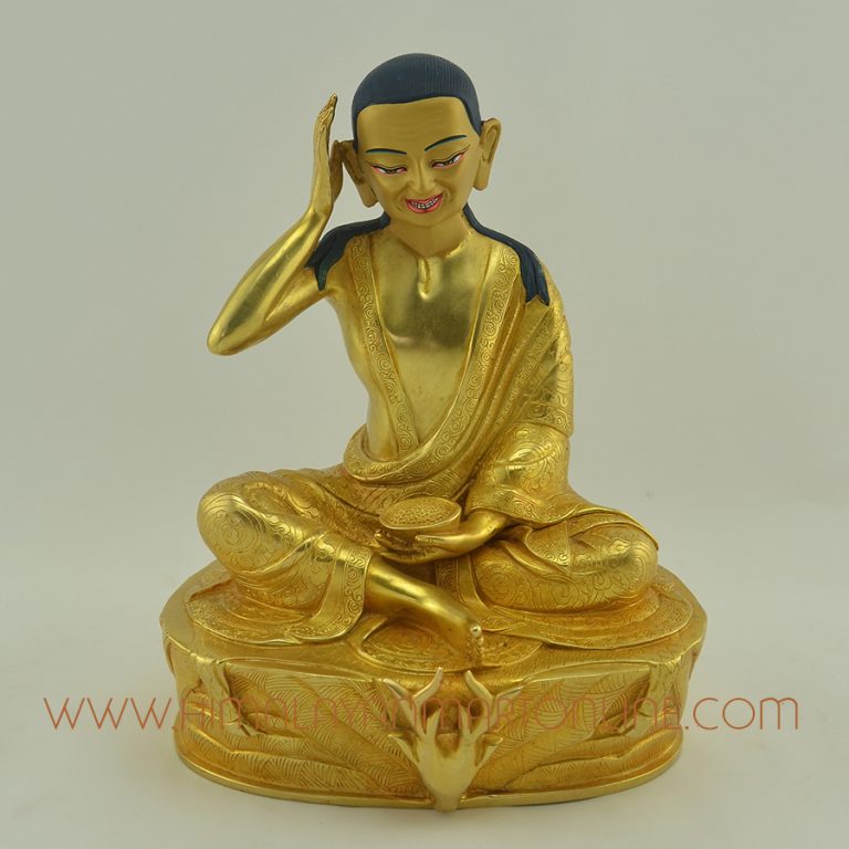 Milarepa Copper Statue: Milarepa is beloved to be Buddhist master of Tibet