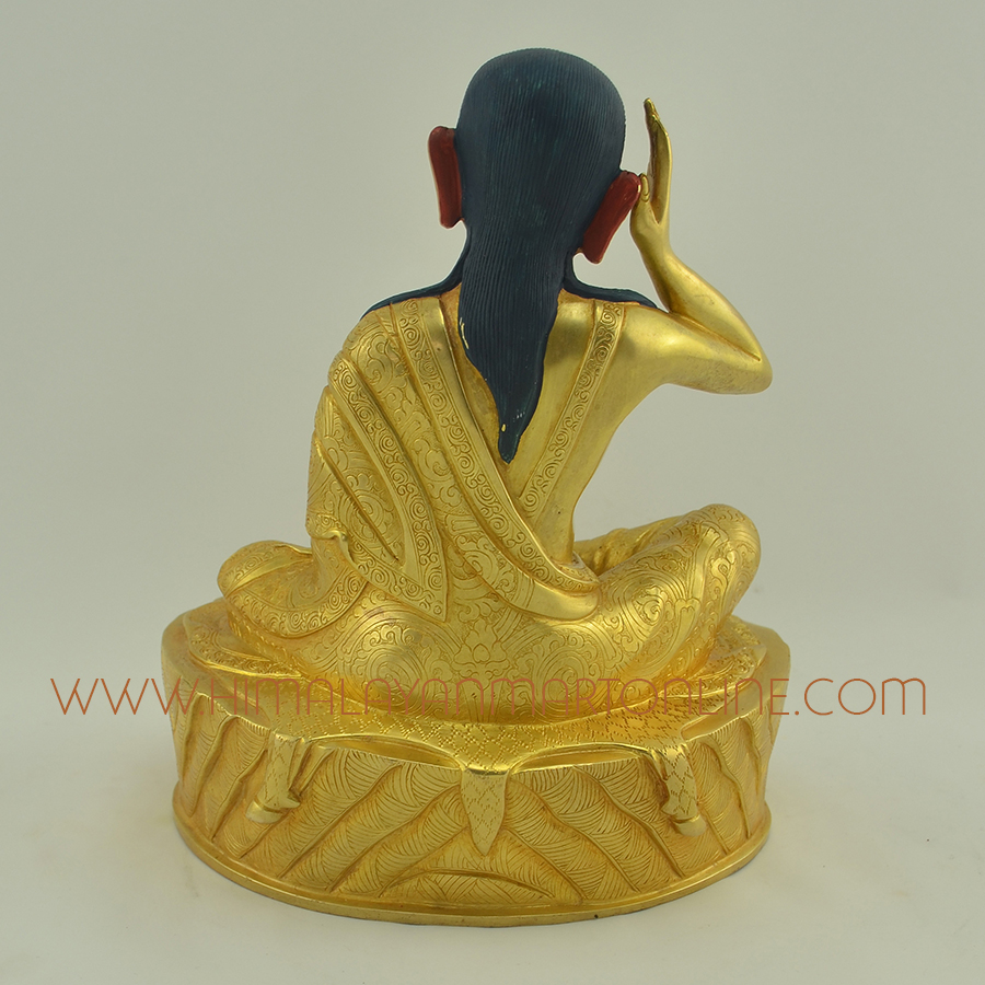 Milarepa Copper Statue: Milarepa is beloved to be Buddhist master of Tibet