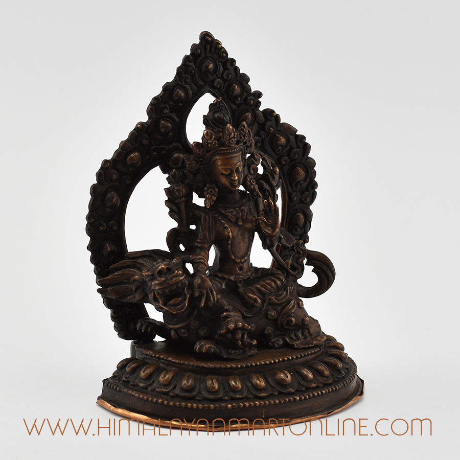 Green Tara on Lion Sculpture: Green Tara – The Saviouress.