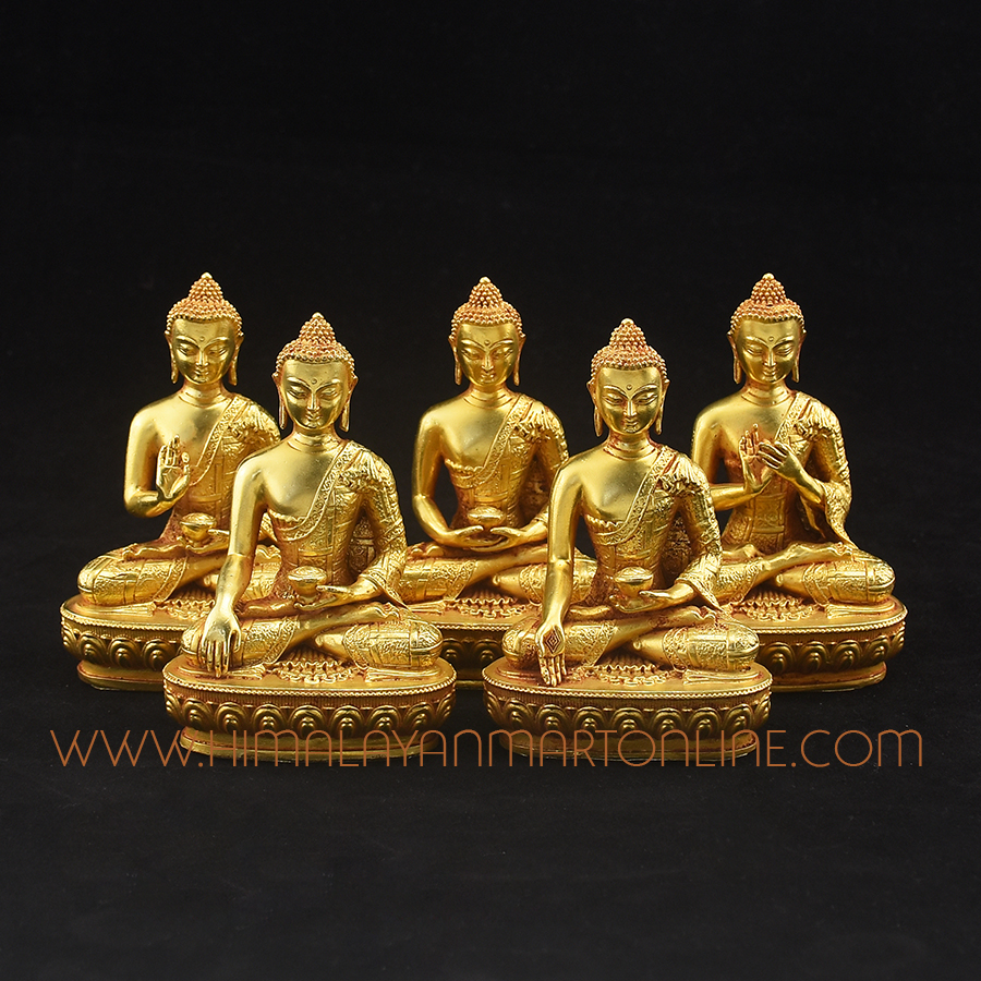 Dhyani Buddha Statues Set: The Five Dhyani Great Buddhas of Wisdom