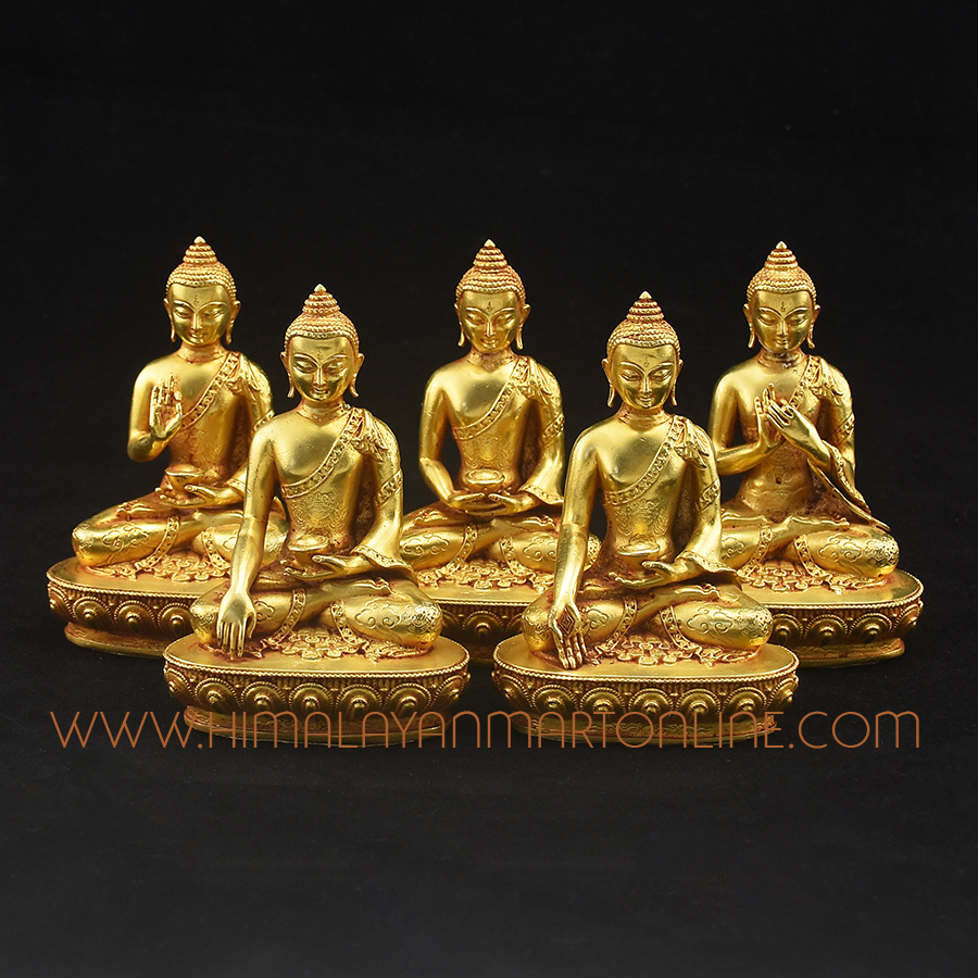 Pancha Buddha Statues Set: The five Great Buddhas of Wisdom