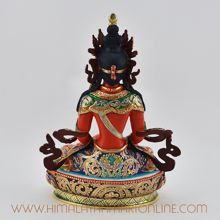 Hand Painted Aparmita Statue: Amitayus is name of the Buddha Amitabha.