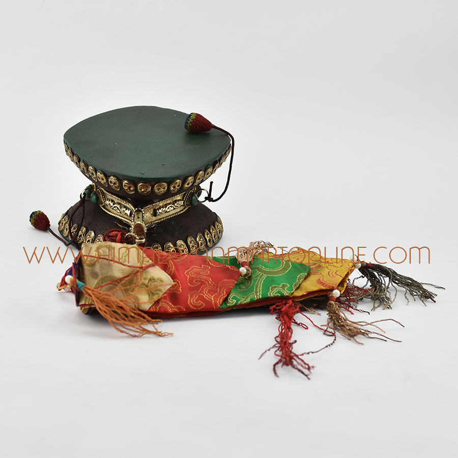 Buddhist Ceremonial Drum Damaru: Tibetan Ceremonial Ritual Chod Drum