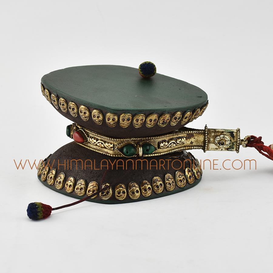 Buddhist Ceremonial Drum Damaru: Tibetan Ceremonial Ritual Chod Drum