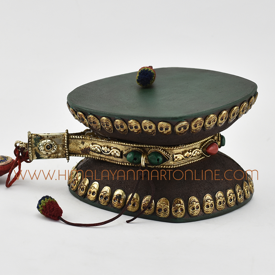Buddhist Ceremonial Drum Damaru: Tibetan Ceremonial Ritual Chod Drum