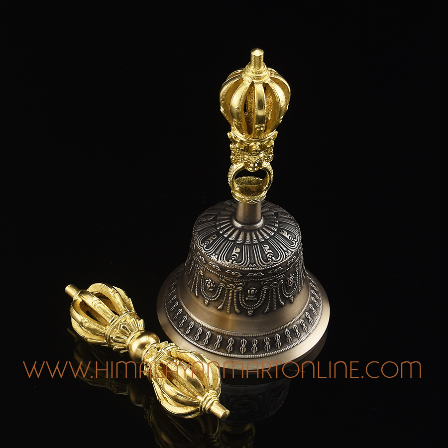 Ritual Vajra & Bell Set: Important ritual implements in Tantric Buddhism.