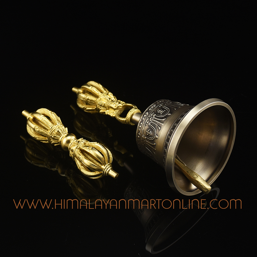 Ritual Vajra & Bell Set: Important ritual implements in Tantric Buddhism.