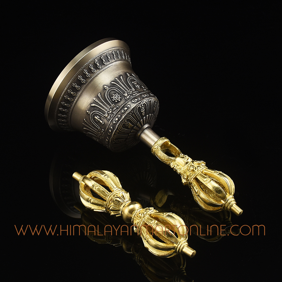 Ritual Vajra & Bell Set: Important ritual implements in Tantric Buddhism.