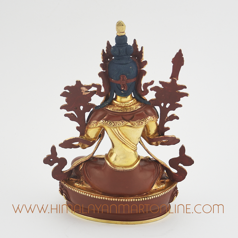 White Manjushri Copper Statue: The Glorious Melodious Speech