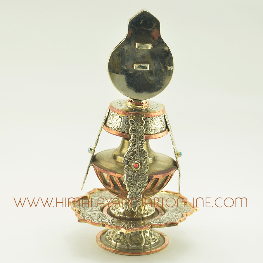 White Metal Tsebum – Long Life Vase: Long Life Vase Tsebum in Tibetan