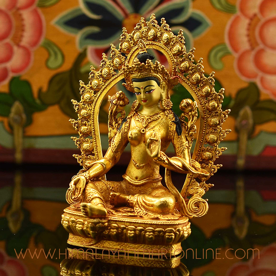 Framed Dholma Statue: Green Tara / Dholma – The Saviouress