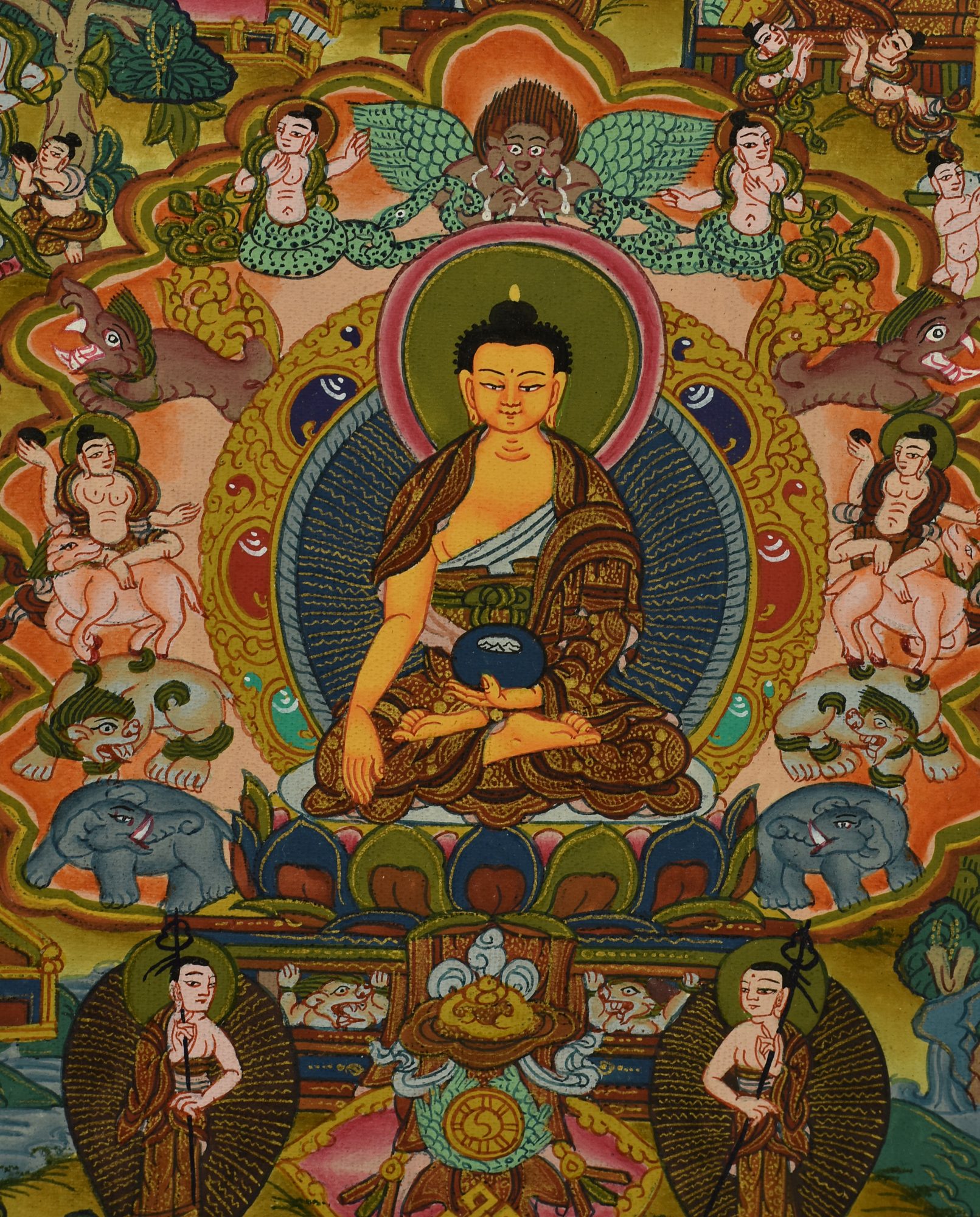 Buddha Life Story Thangka Buddha life story thangka painting.