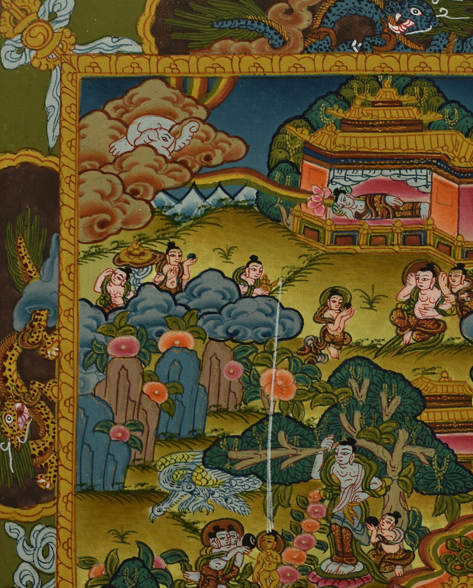 Buddha Life Story Thangka Buddha life story thangka painting.