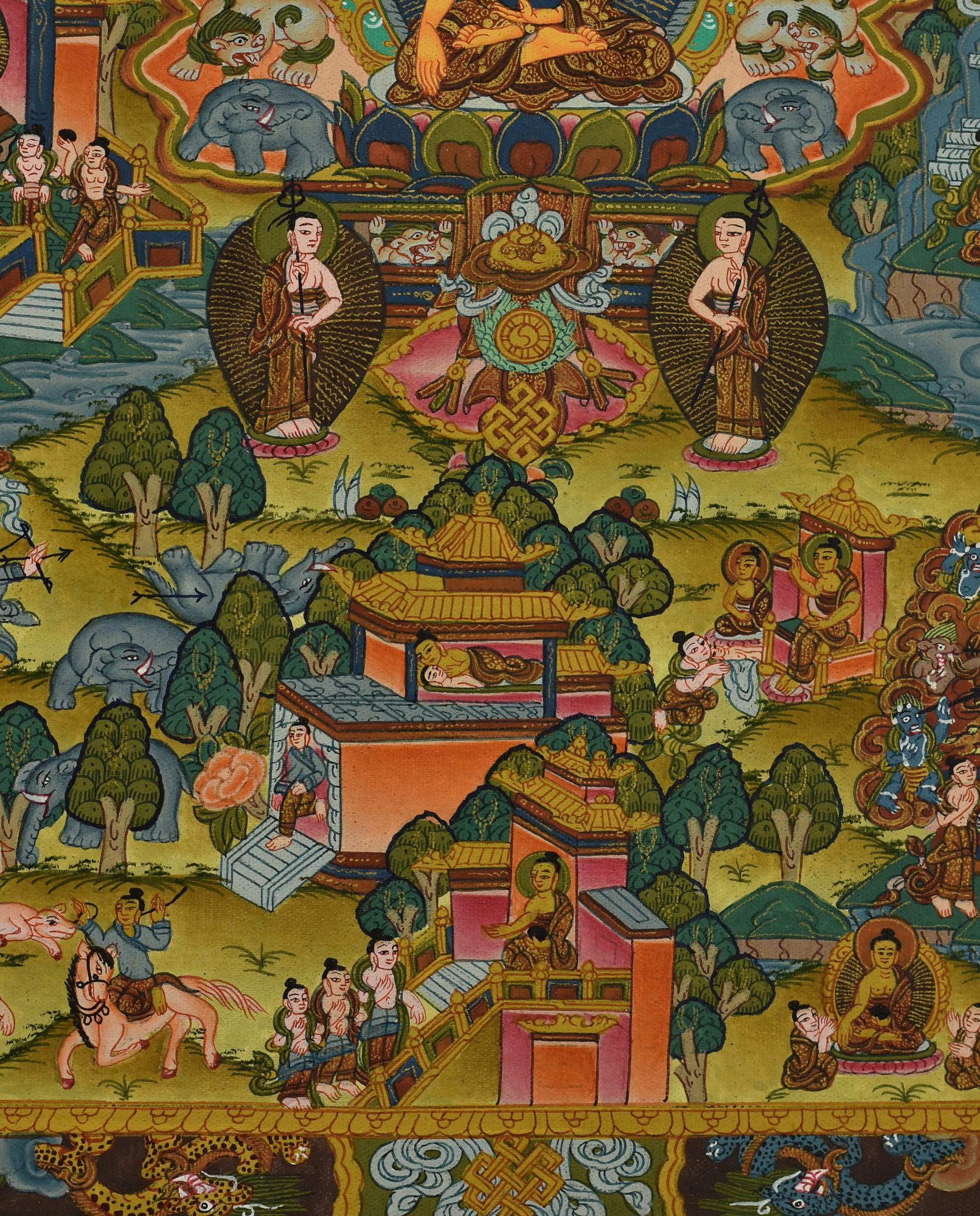 Buddha Life Story Thangka Buddha life story thangka painting.