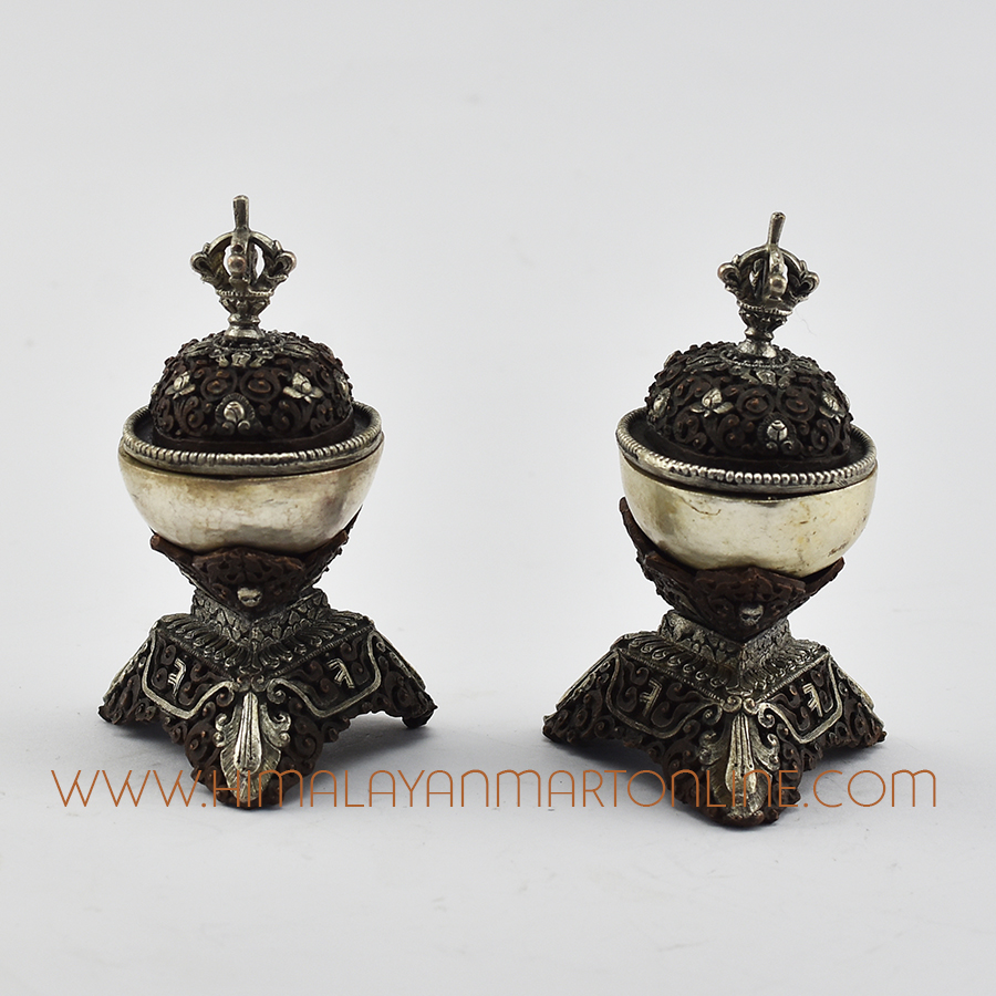 Ritual Offering Kapala Set: The skull cup, known as Kapala in Sanskrit