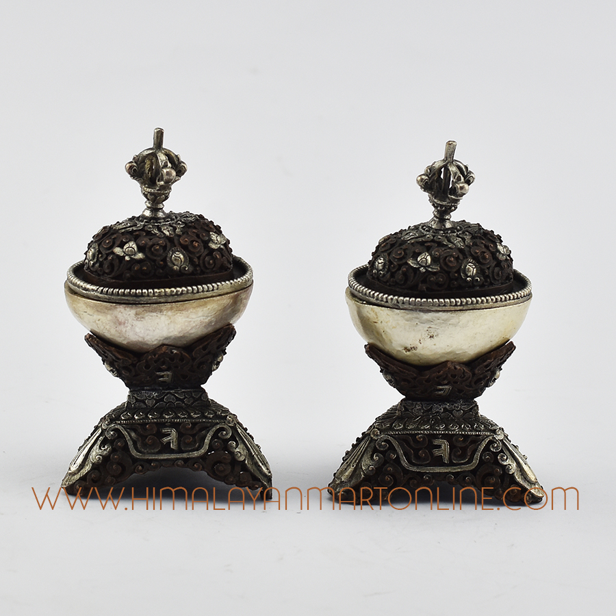 Ritual Offering Kapala Set: The skull cup, known as Kapala in Sanskrit