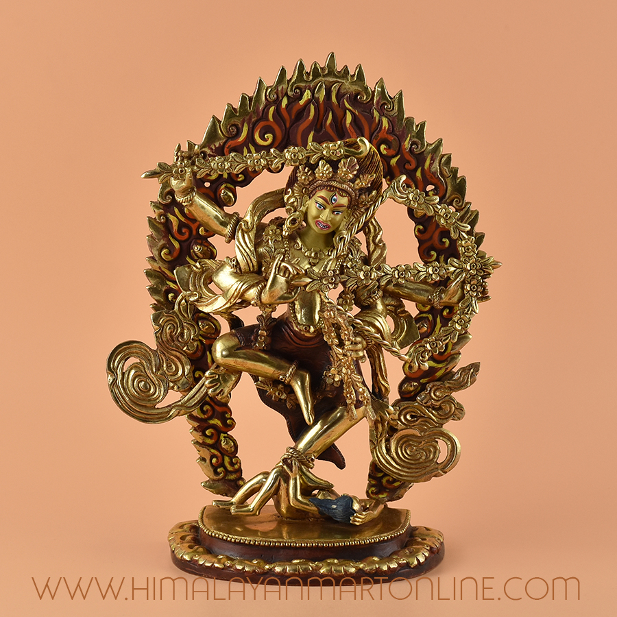 Kurukulla Dakini Copper Statue: Kurukulla – Goddess of Enchantments