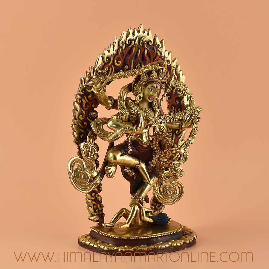 Kurukulla Dakini Copper Statue: Kurukulla – Goddess of Enchantments