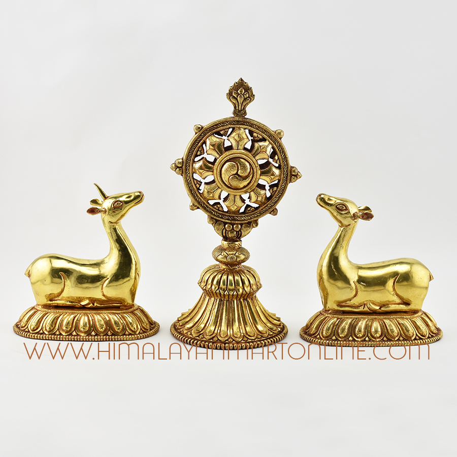 Tibetan Dharma Wheel and Pair of Deer: Important Symbols in Buddhism