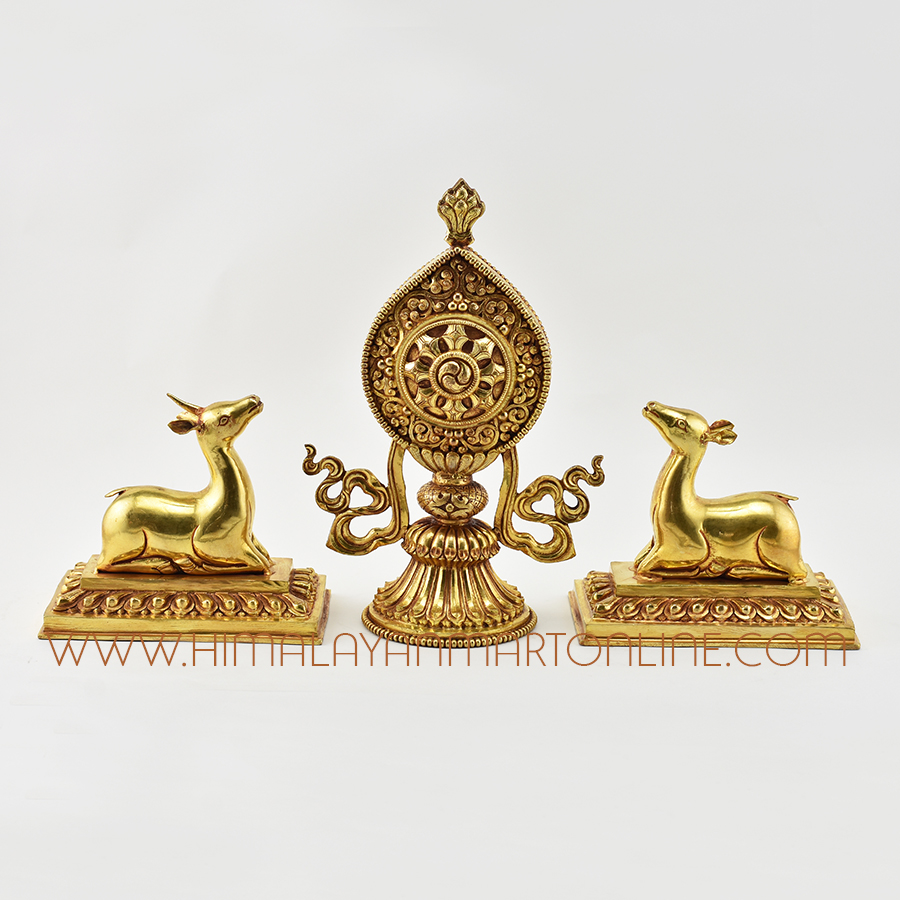 Buddhist Dharma Wheel and Pair of Deer: Important Symbols in Buddhism