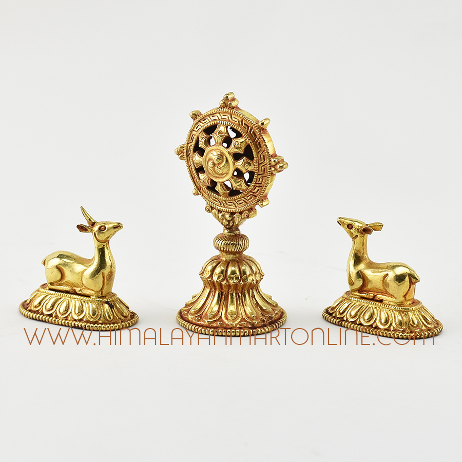 Ritual Dharma Wheel and Pair of Deer: Important Symbols in Buddhism
