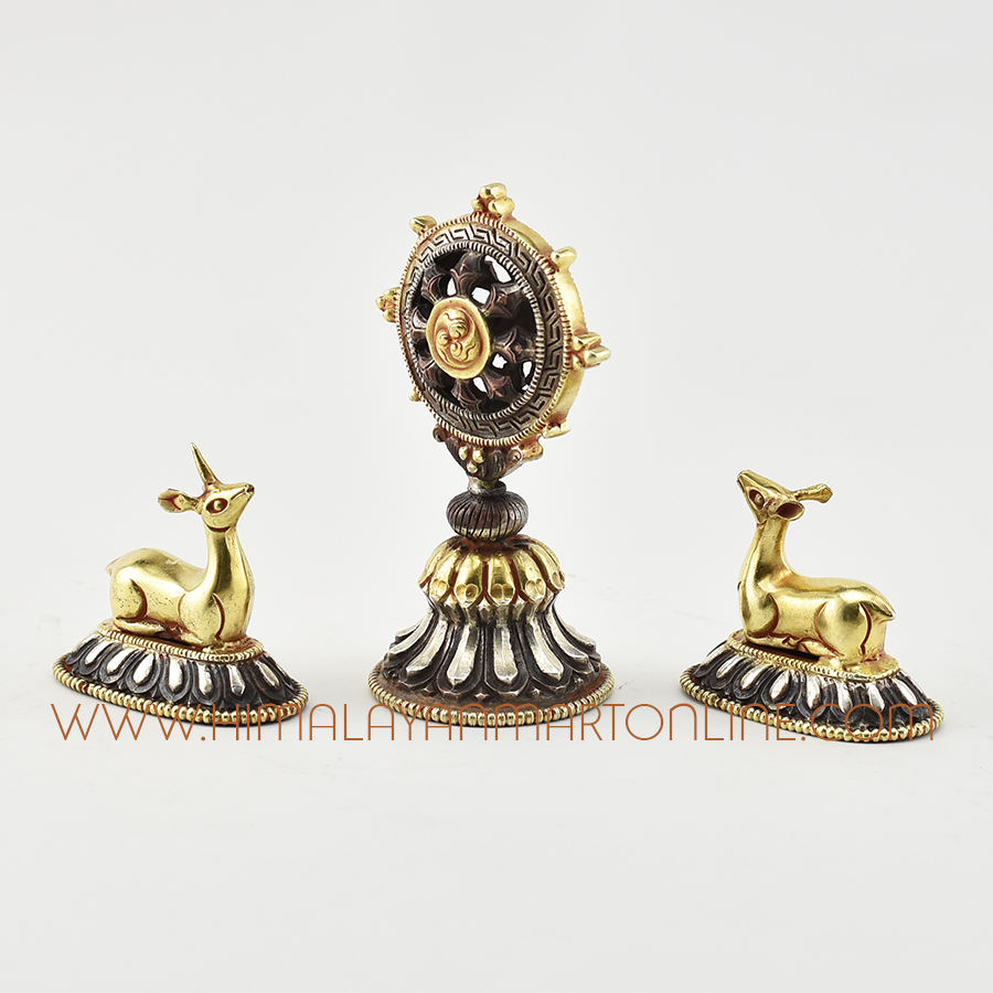 Religious Dharma Wheel and Pair of Deer: Important Symbols in Buddhism
