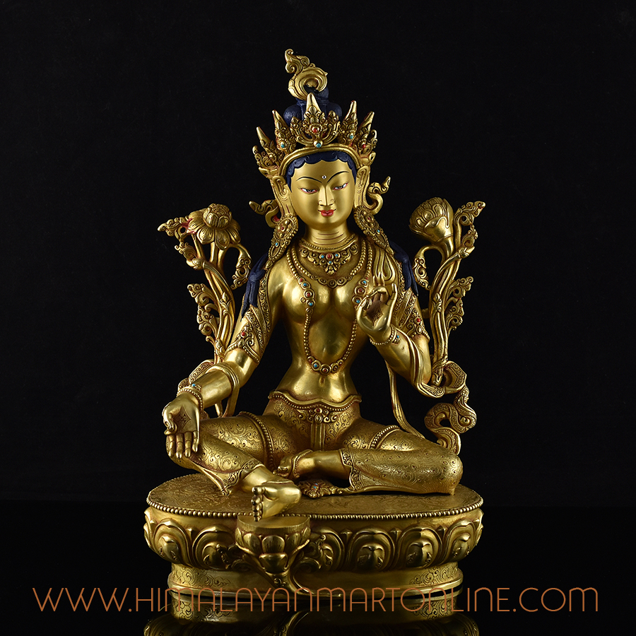 Tibetan Dholma Tara Statue: Green Tara / Dholma / Dorlma – The Rescuer