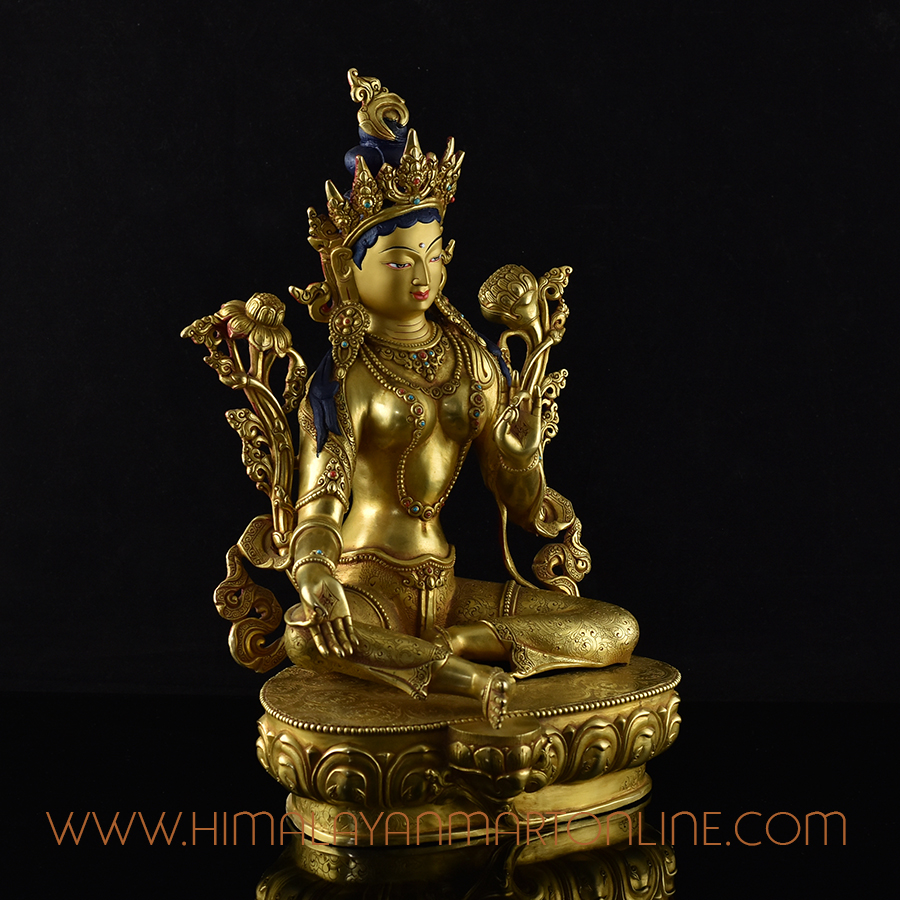 Tibetan Dholma Tara Statue: Green Tara / Dholma / Dorlma – The Rescuer